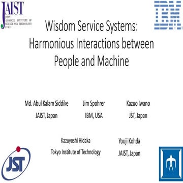 Wisdom Service Systems: Harmonious Interactions between People and Machines | PPTX