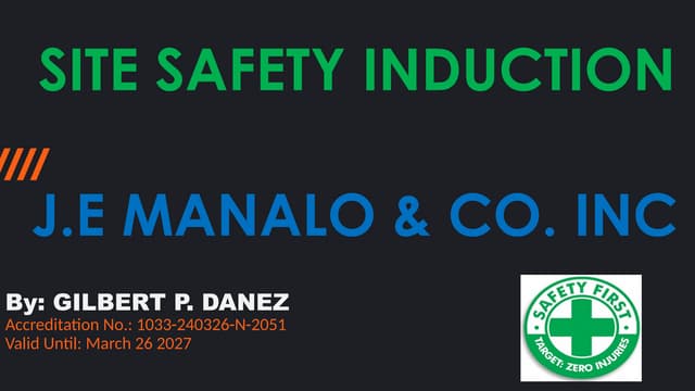 Construction site induction | PPT