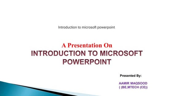 Introduction about power point | PPTX | Desktop Publishing | Computer Software and Applications