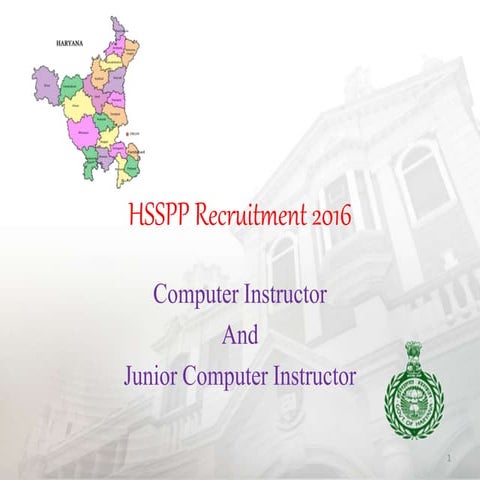 HSSPP Recruitment 2016 - Detailed Notification | PPT