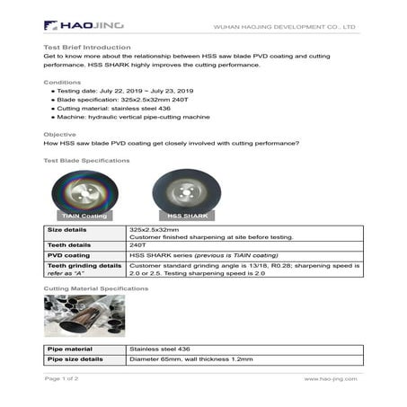 HSS SHARK Coating Test Report | PDF