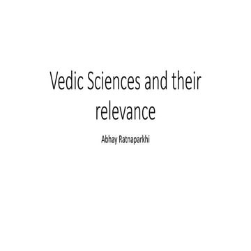 HSS - Vedic Sciences And Their Relevance | PPT