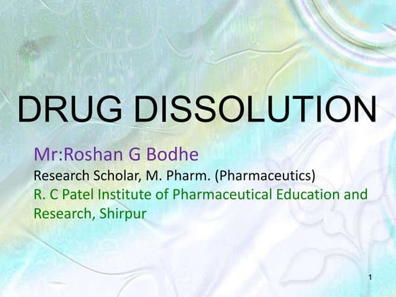 DISSOLUTION AND FACTORS AFFECTING DISSOLUTION | PPTX