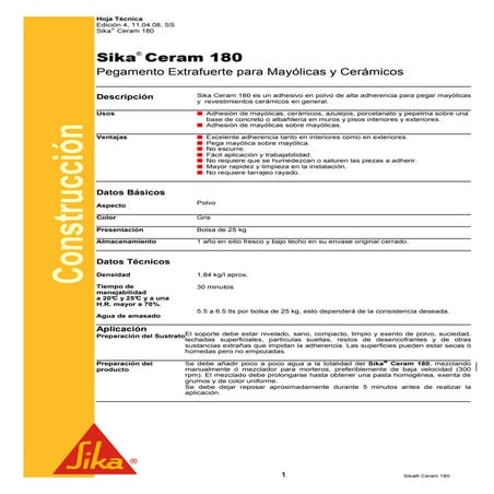 Ht sika ceram 180 | PDF