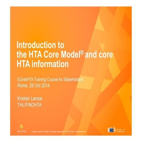 Eunethta Training Course For Stakeholders Introduction To The Hta