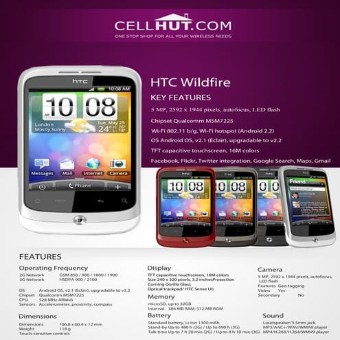 Huawei g6609-unlocked-quadband-qwerty-gsm-cell-phone brochure-32875 | PDF