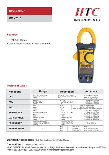 Htc clamp meter pc 170a | PDF