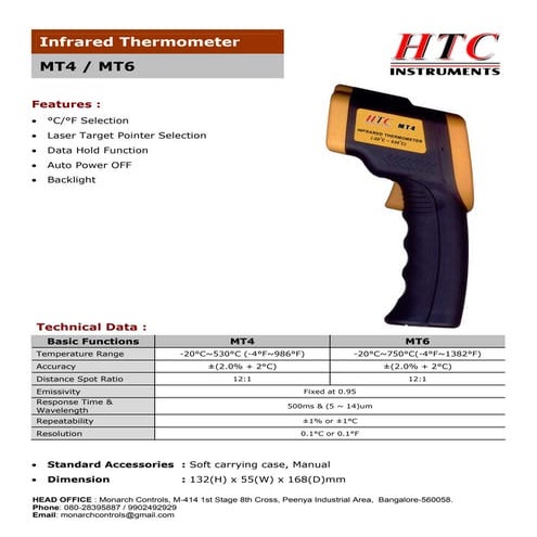 Htc infra red thermometer mt4 & mt6 | PDF