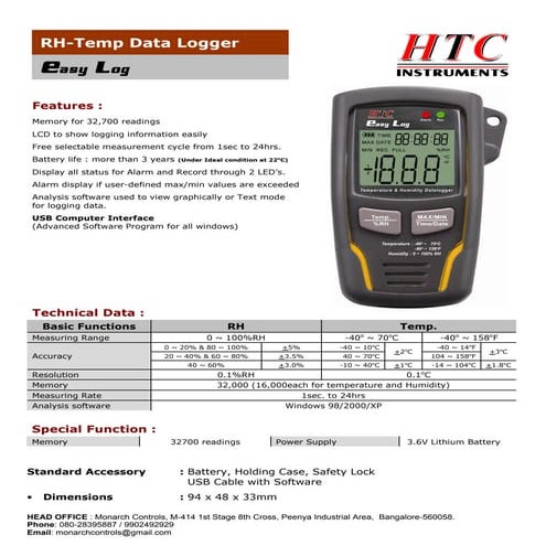 Htc rh temp data logger easy log | PDF | Computer Software and ...