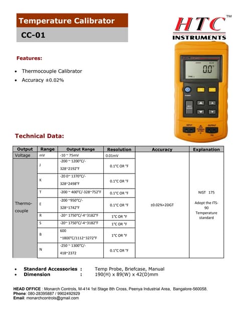 Htc test lead tl 1 temperature probe tp-1 | PDF
