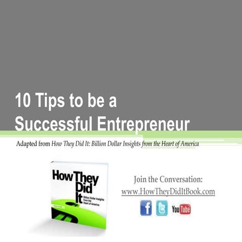 10 Tips to be a Successful Entrepreneur | PPT