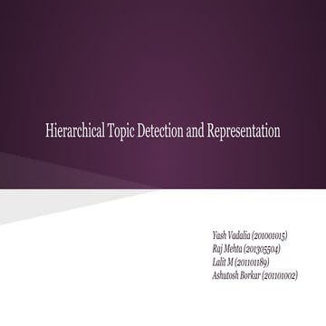 Hierarchical Topic Detection and Representation | PDF