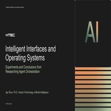 [DSC Europe 24] Igor Sevo - Intelligent Interfaces and operating ...