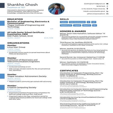 Shankho's resume | PDF