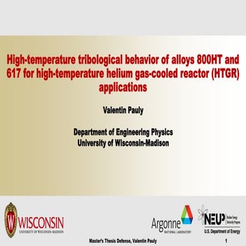 High temperature tribological behavior of alloys 800HT and 617 for high ...