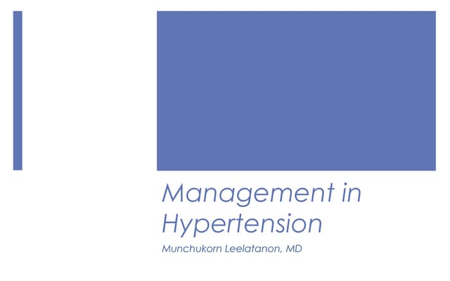 JNC 8 guideline to Management of Hypertension | PPTX