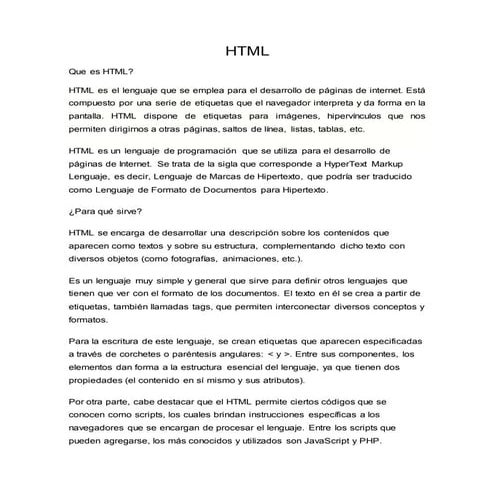 breve historia de html | PDF