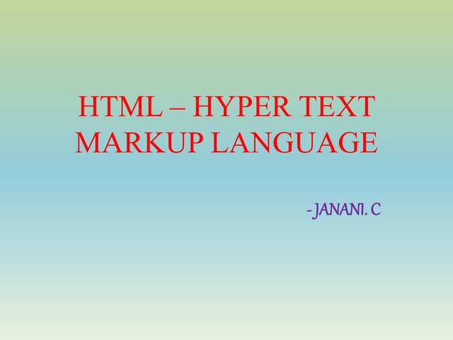 HTML PPT.pdf | Web Design and HTML | Internet