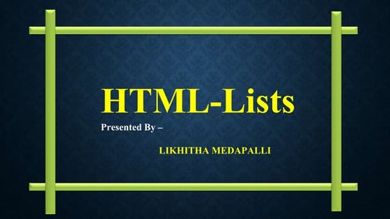 Std 10 Computer Chapter 4 List And Table Handling In Htmlpart 1 List In Html Ppt