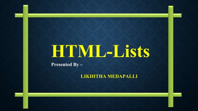 Html List Type Description With Examples Ppt