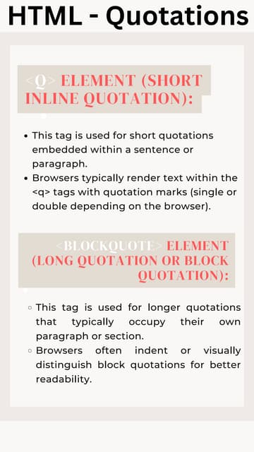 Html Offers Two Main Quotations Tags Learn Here Pdf