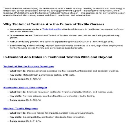 Careers in textile technology | PPTX