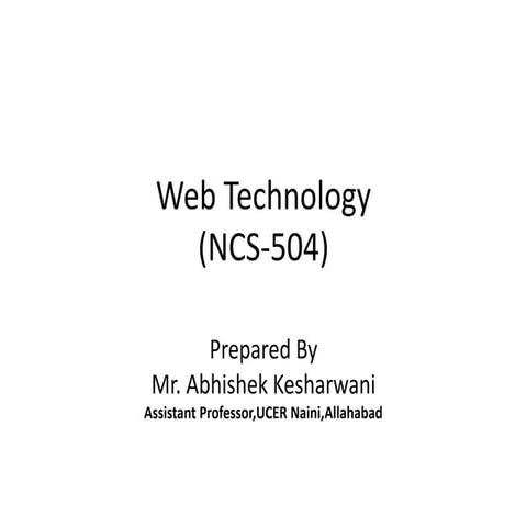 Uptu Web Technology Unit 2 Html Ppt