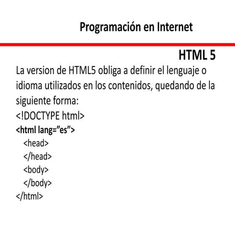 Ficha curso de Programación en Lenguaje HTML5 | DOCX
