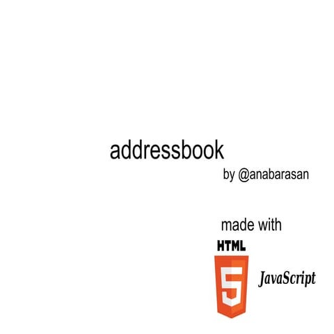 Html5 Addressbook Ppt 