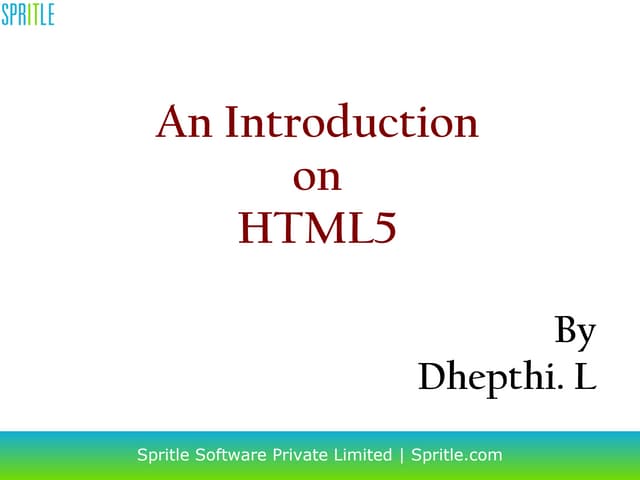 Html5 Introduction By Dhepthi L Ppt