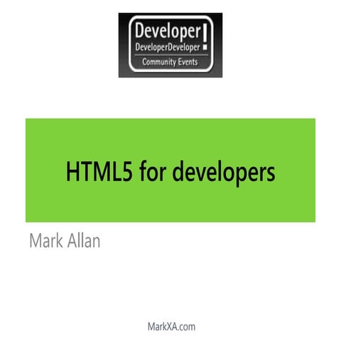 HTML5 for developers | PPT
