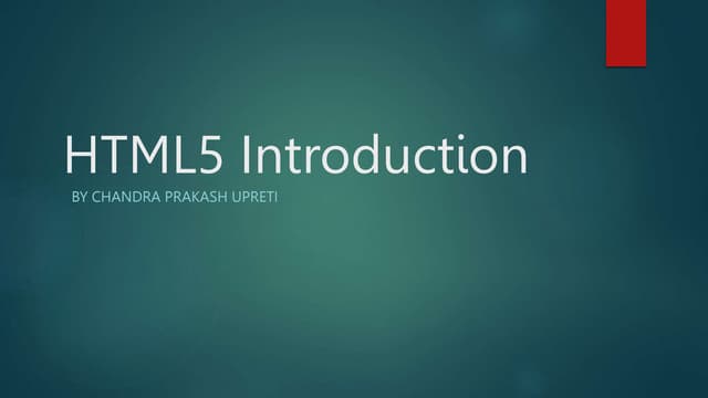 Html5 Introductionpptx Web Development Internet 3435