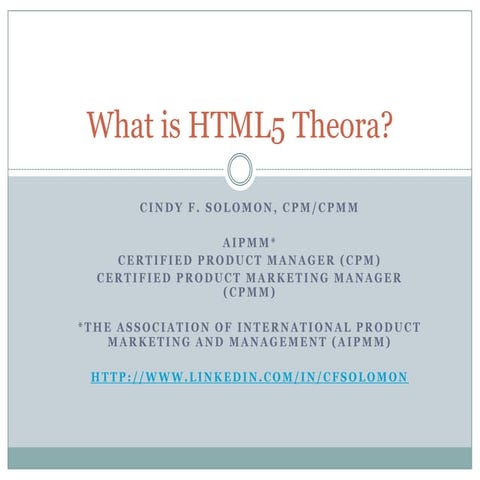 Html5 Theora | PPTX | Internet | Computing