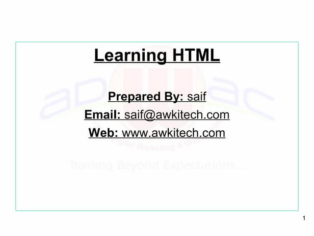 Basics of HTML 5 for Beginners