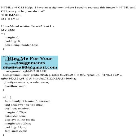 Html And Css Help I Have An Assignment Where I Need To Recreate Thpdf