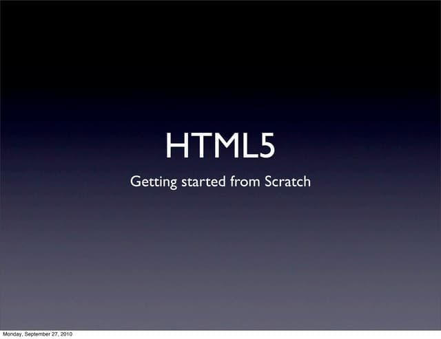 HTML5 - getting started | PDF HTML5 - getting started | PDF