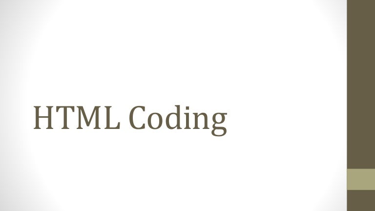 HTML Coding