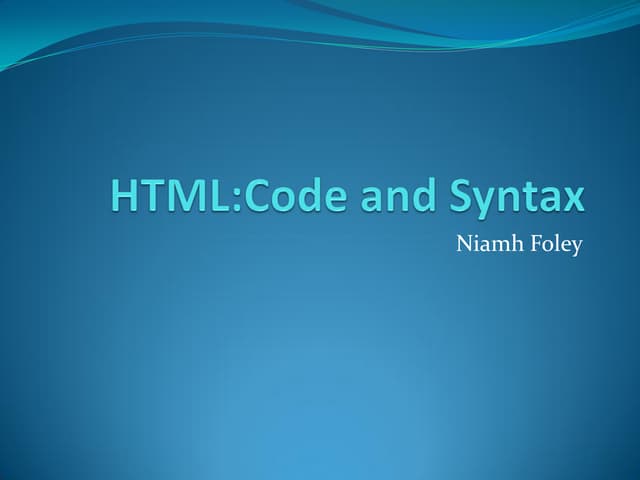 Html Coding And Syntax | Ppt