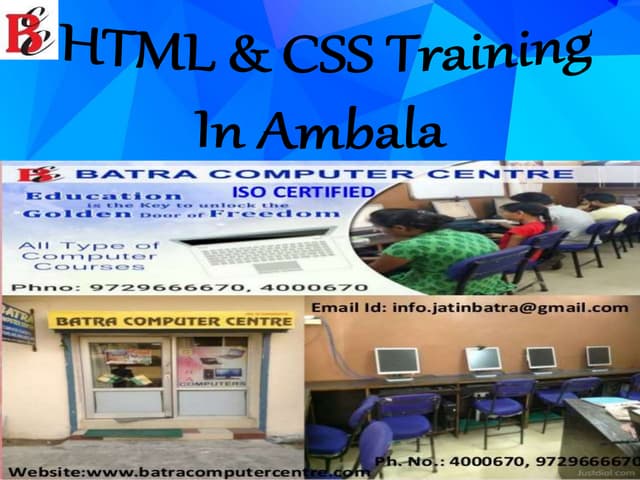 HTML & CSS Training Institute in Ambala ! Batra Computer Centre | PPT HTML & CSS Training Institute in Ambala ! Batra Computer Centre | PPT