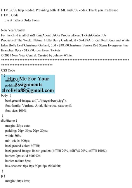 Htmlcss Help Needed Providing Both Html And Css Codes Thank You Ipdf
