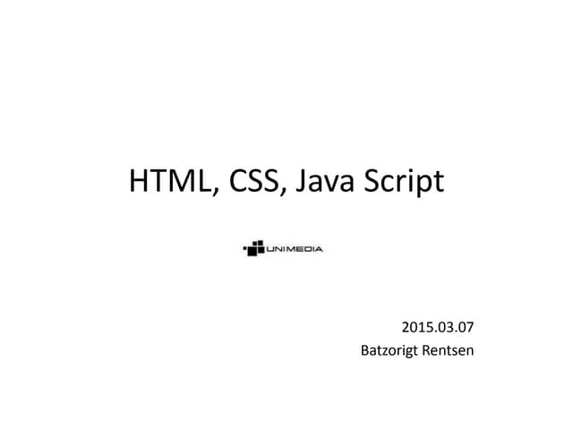 Html Css Java Script Ppt
