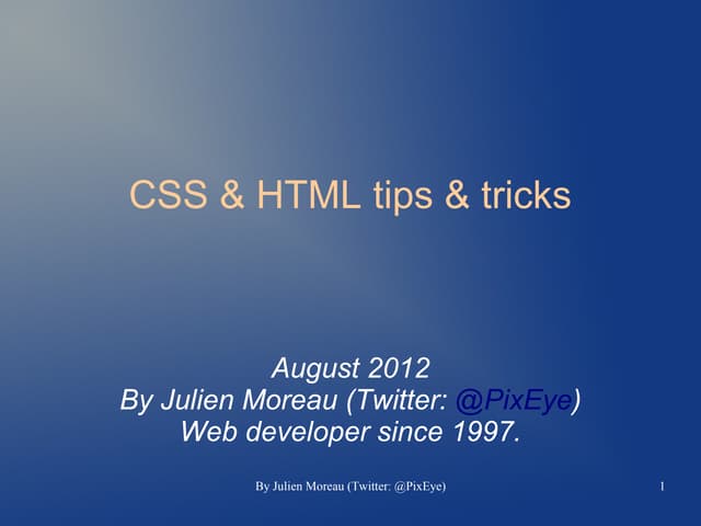 Html And Css Tips And Tricks Ppt
