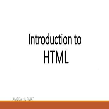 Html Introduction Ppt 