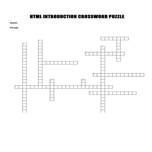 Html introduction crossword puzzle | DOCX