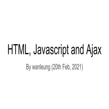 Html Javascript And Ajax Ppt