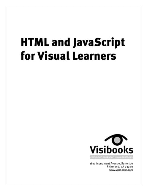 Html And Javascript For Visual Learners Pdf