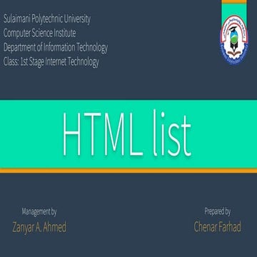 Type of Html list | PPT