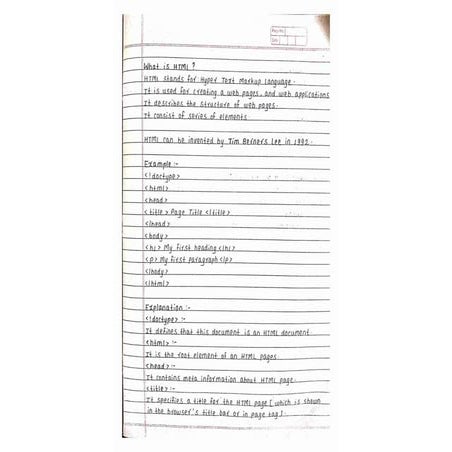 HTML notes! (Handwritten notes for the html ) | PDF | Web Design and ...