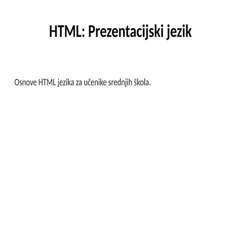 html_prezentacija-osnove html web dizajn | PPTX