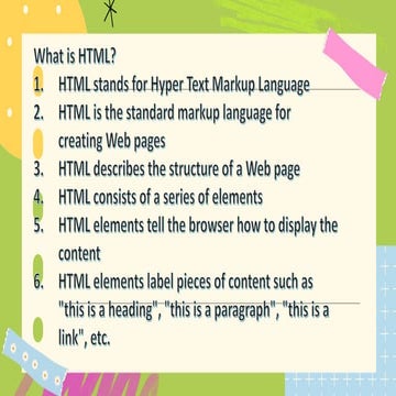 Hypertext Markup Language Hypertext Markup Language | PPT